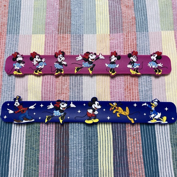 Disney | Accessories | Disney Mickey And Minnie Slap Bracelts | Poshmark